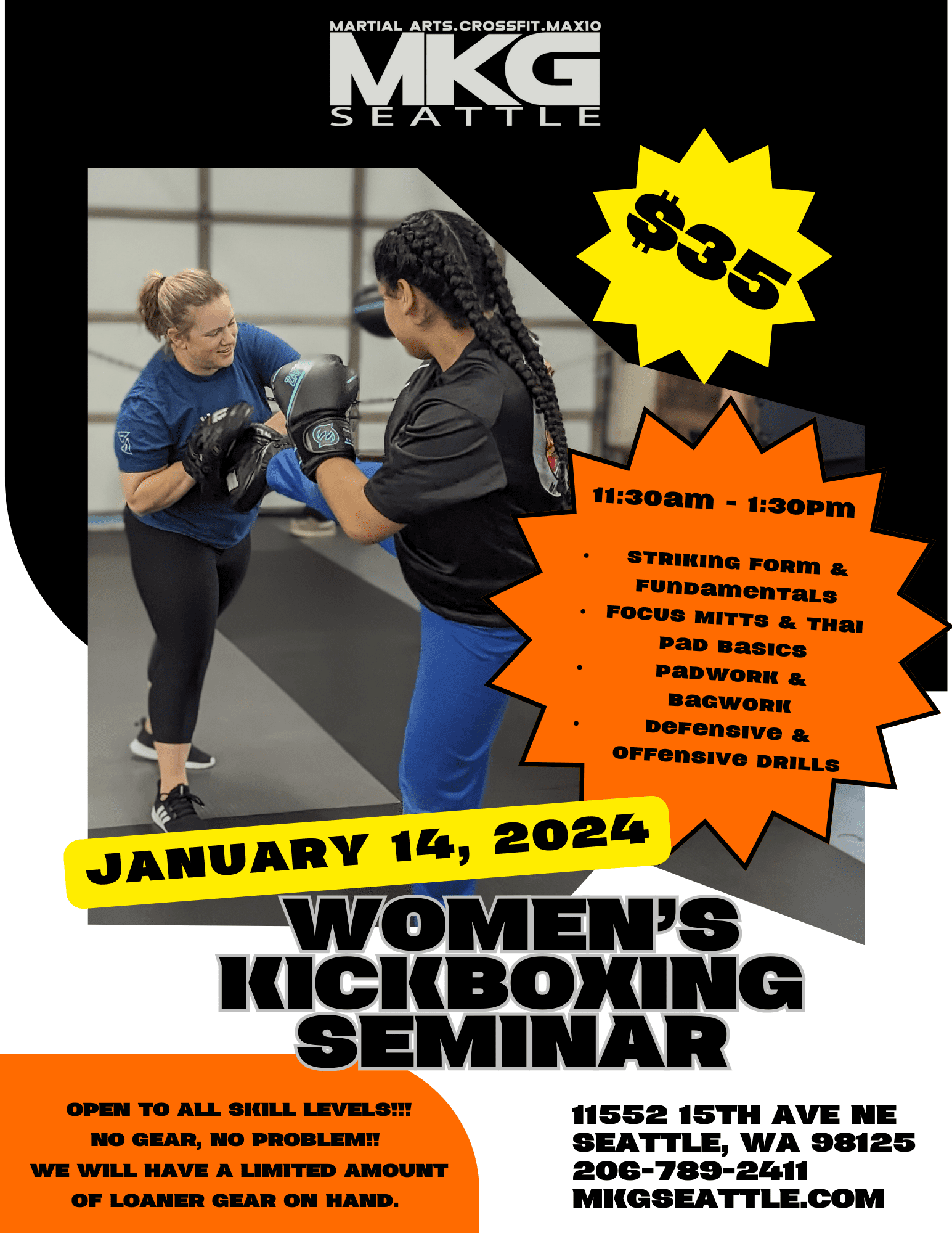 Women's Kickboxing Seminar - January 14th, 2024 - MKG Seattle