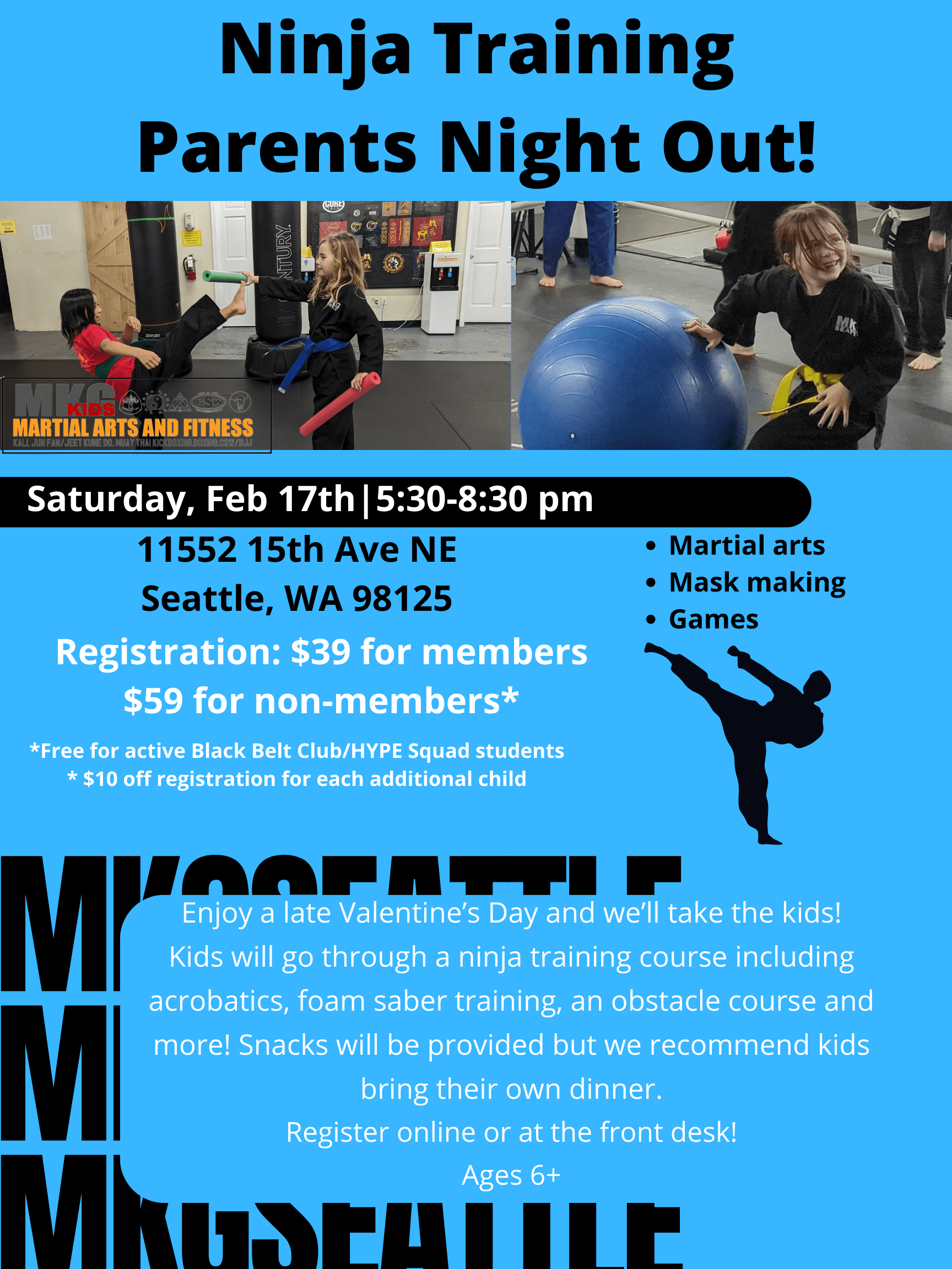 Ninja Training – Parents’ Night Out! - MKG Seattle